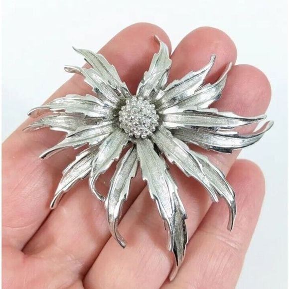 Marcel Boucher | Jewelry | Bouchersigned Vintage Silvertoned Flower ...
